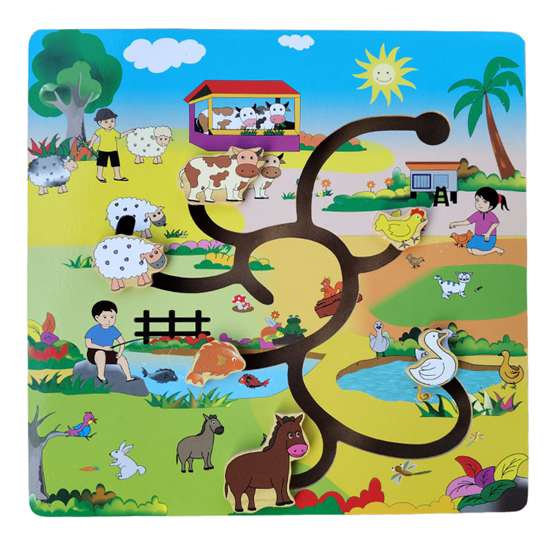 Maze Hewan Mainan Edukatif - Kayu Seru