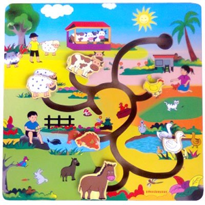 Mainan Edukatif Maze Hewan - Kayu Seru