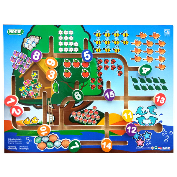 Maze Angka Bermain Maze Sambil Belajar Berhitung - Kayu Seru