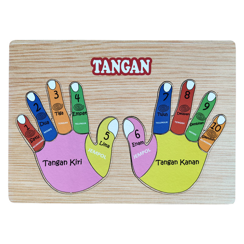 Puzzle Tangan, Mengenal Nama Jari Kiri dan Kanan - Kayu Seru