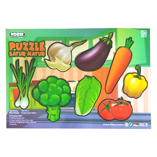 Puzzle Sayur Mayur Bermain Sambil Mengenal Jenis Sayur - Kayu Seru