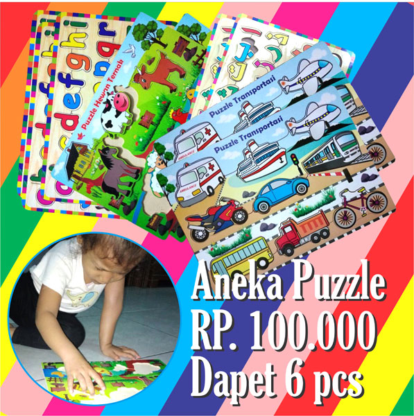 Paket Puzzle Murah Mainan Kayu Edukatif - Kayu Seru