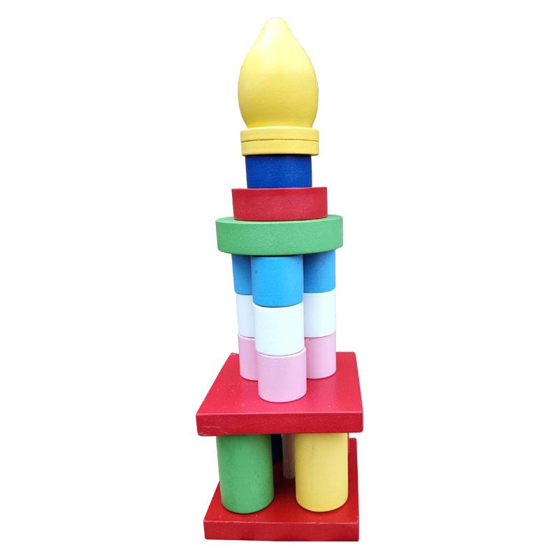 Menara Susun Apollo / Balok Menara Mainan Kayu Susun Bentuk - Kayu Seru