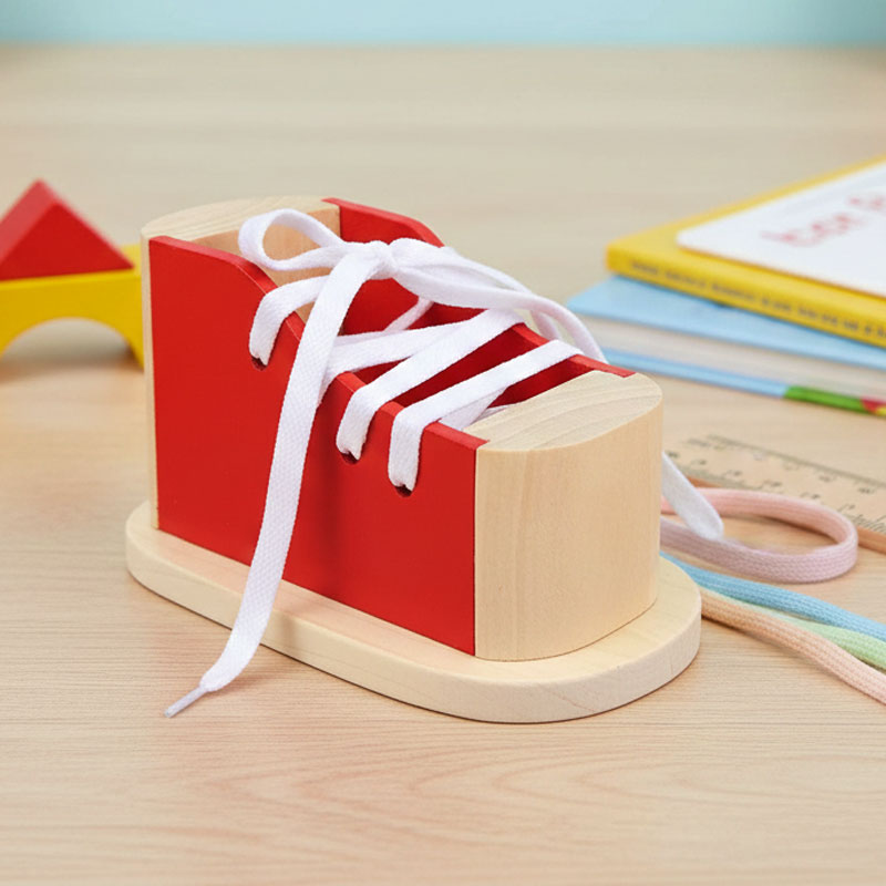 Ikat Tali Sepatu - Mainan Kayu Edukatif Mengikat Tali Sepatu - Kayu Seru