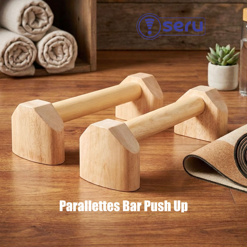 Parallettes Push Up Kayu Besar Alat Bantu Olahraga Push Up - Kayu Seru
