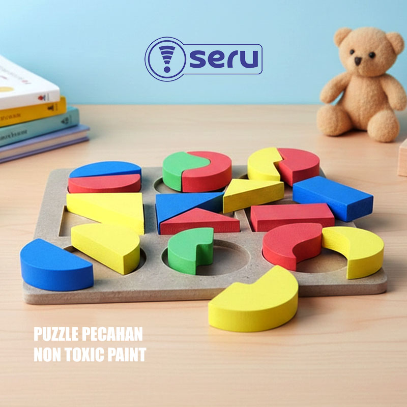 Puzzle Pecahan Cat - Mainan Edukasi Untuk Anak | Kayu Seru
