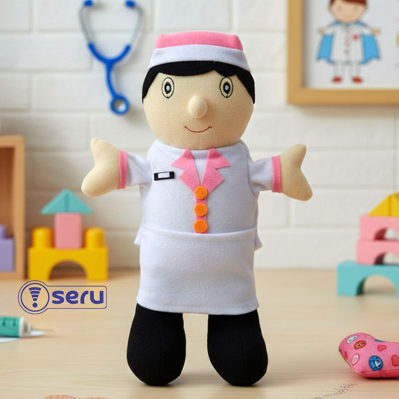 Boneka Tangan Profesi Suster - Bermain Peran Menjadi Perawat - Kayu Seru